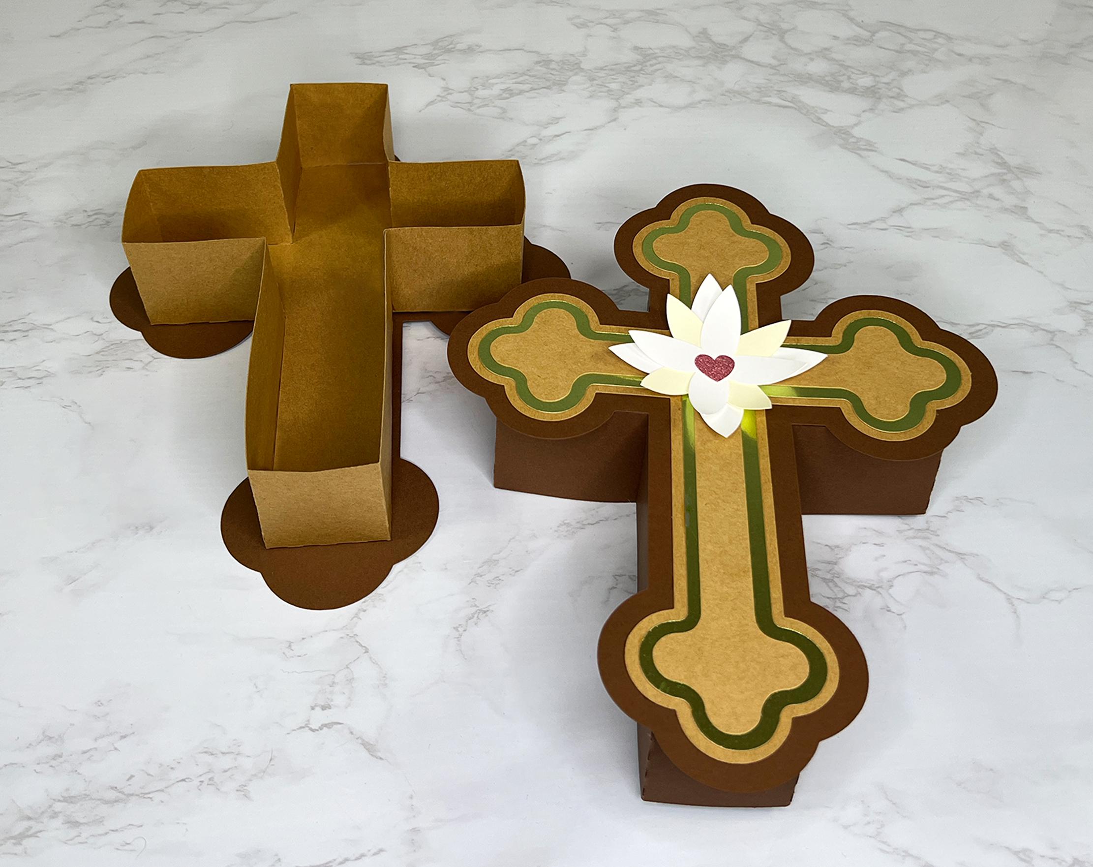 Cross Gift Box SVG, 3D Religious Gift Box Template, DIY Baptism Box ...