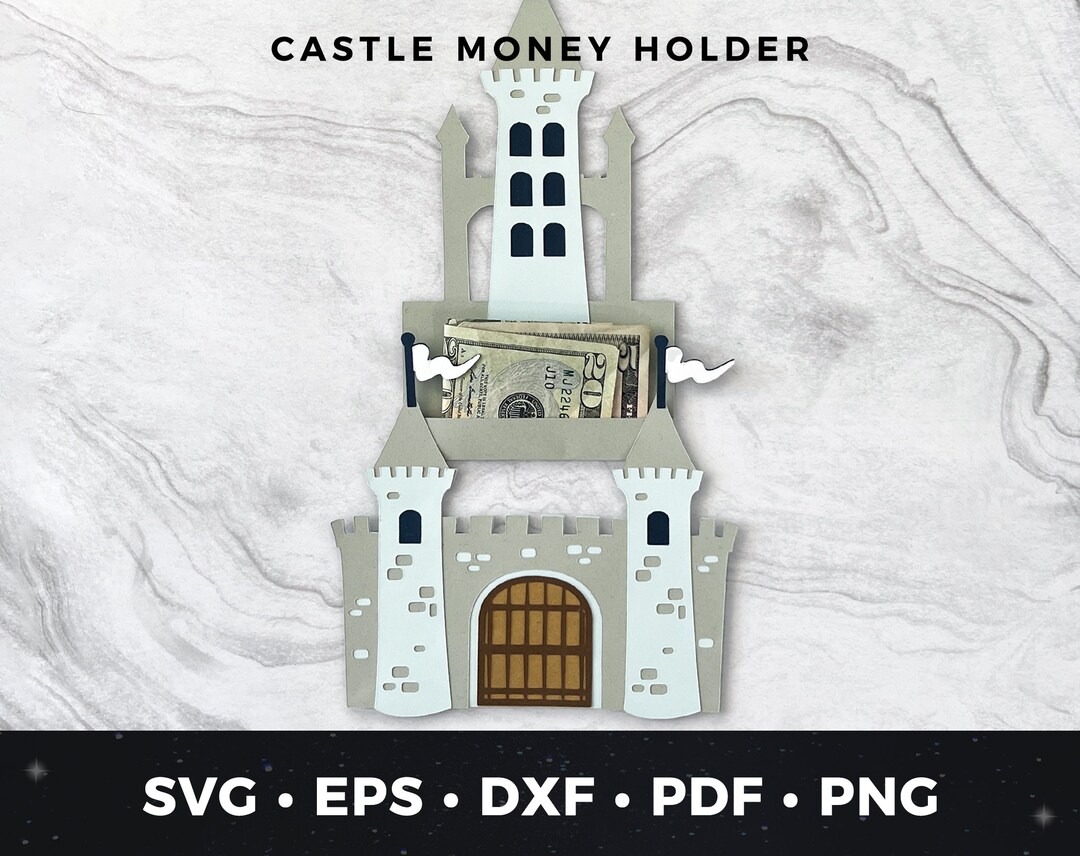 Castle Money Holder Svg, Castle Money Holder Svg, DIY Castle Card, Bday ...