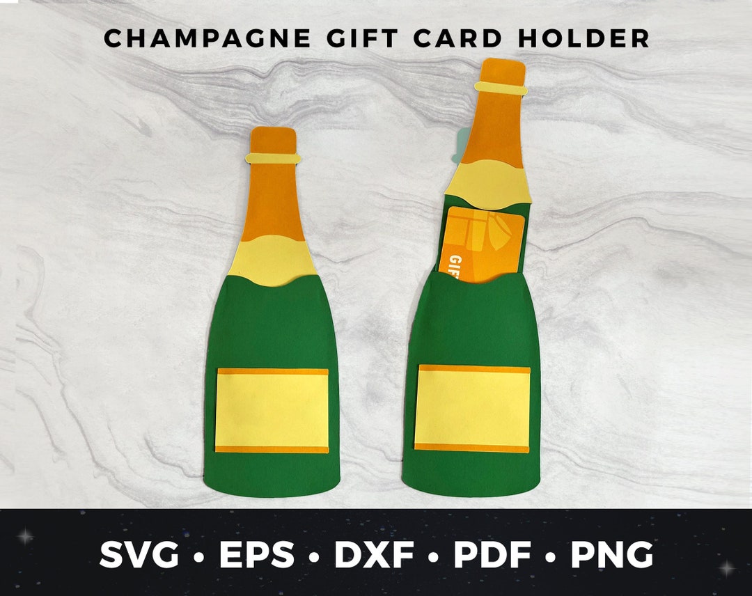 Champagne Gift Card Holder Svg, Champagne Svg, Champagne Birthday Card ...