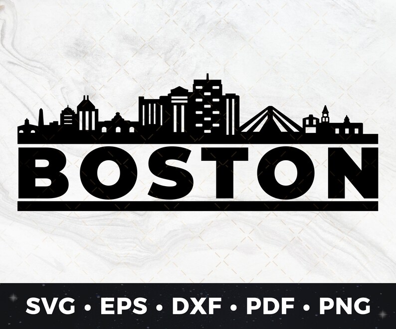 Boston Svg City Skyline Silhouette Svg Boston Skyline Svg - Etsy