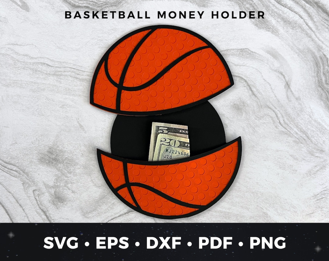 Basketball Money Holder Svg, DIY Basketball Coach Gift, Basketball Fan ...