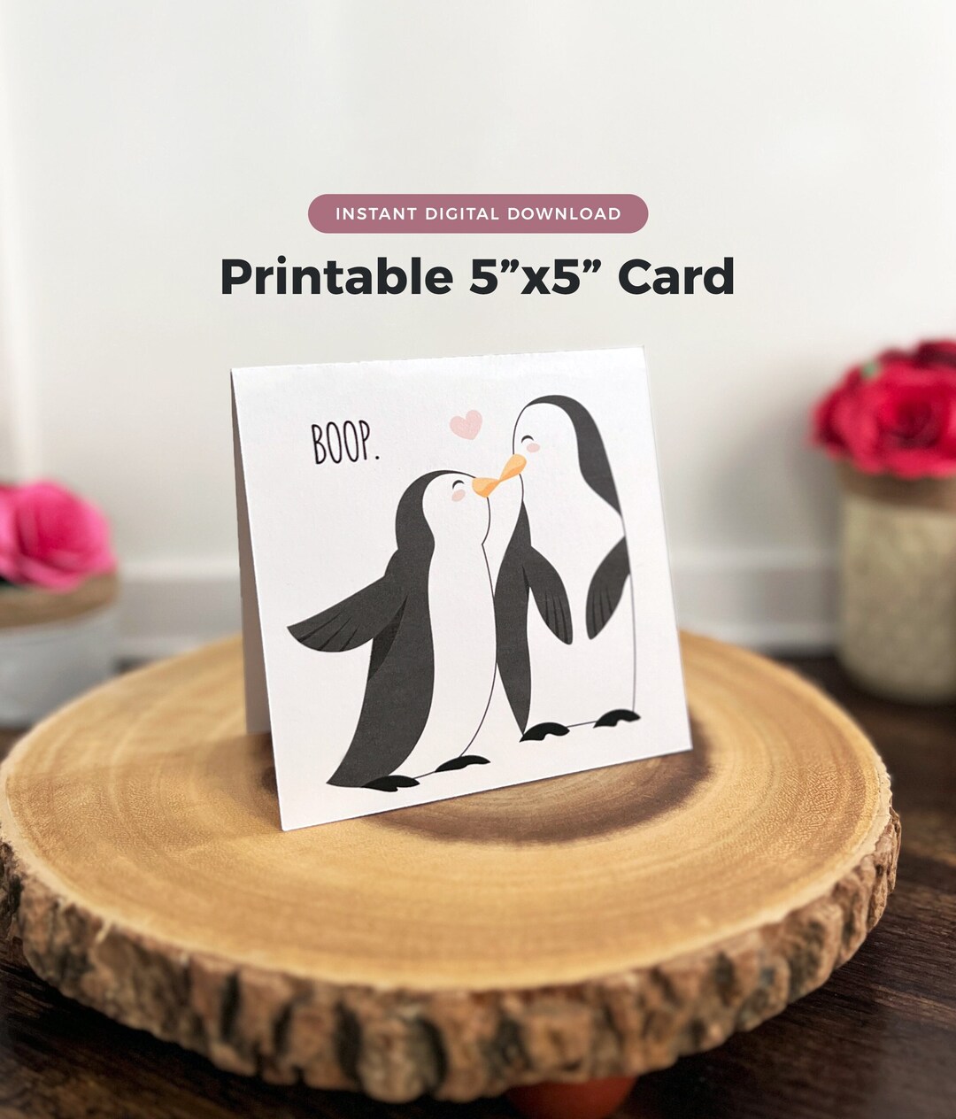 Printable Penguin Card Cute Penguin Card Penguin Birthday - Etsy