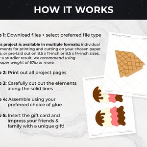 Printable Ice Cream Gift Card Holder, DIY Ice Cream Gift Money Holder ...