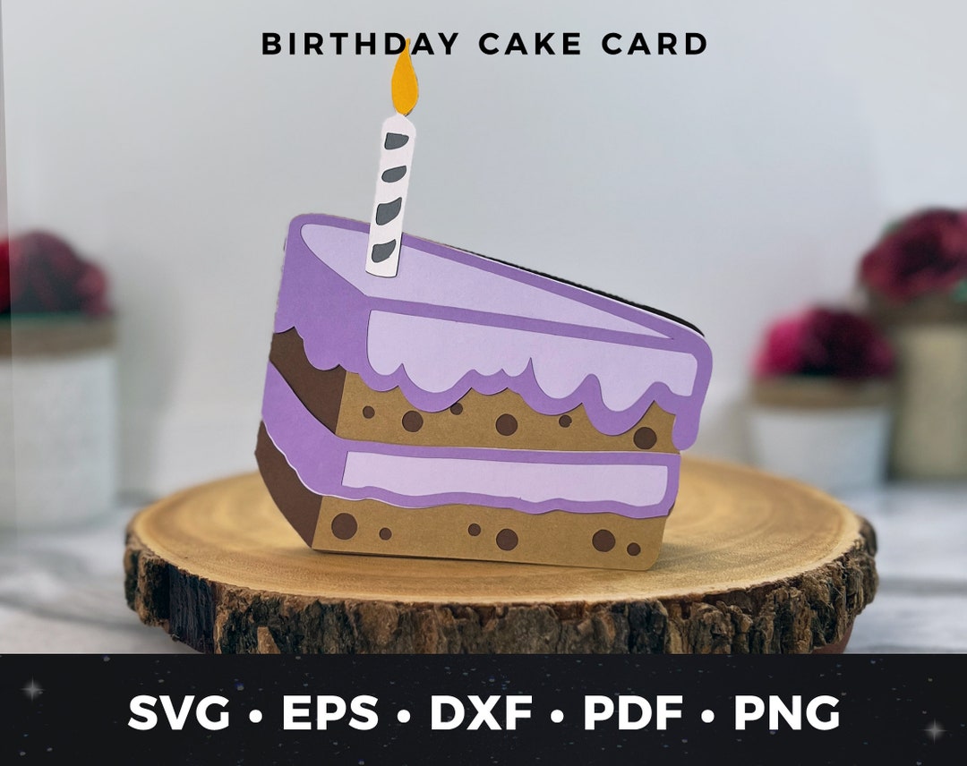 Birthday Cake Card Svg, Birthday Card Svg, DIY Birthday Card, Birthday ...