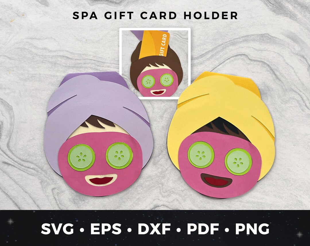 Spa Gift Card Holder SVG, Spa Day Svg, Mothers Day Gift Card Holder ...