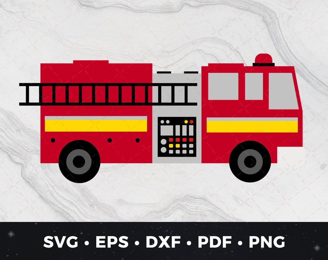 Firetruck Svg, Firetruck Png, Firetruck Cut File, Firetruck Clipart ...