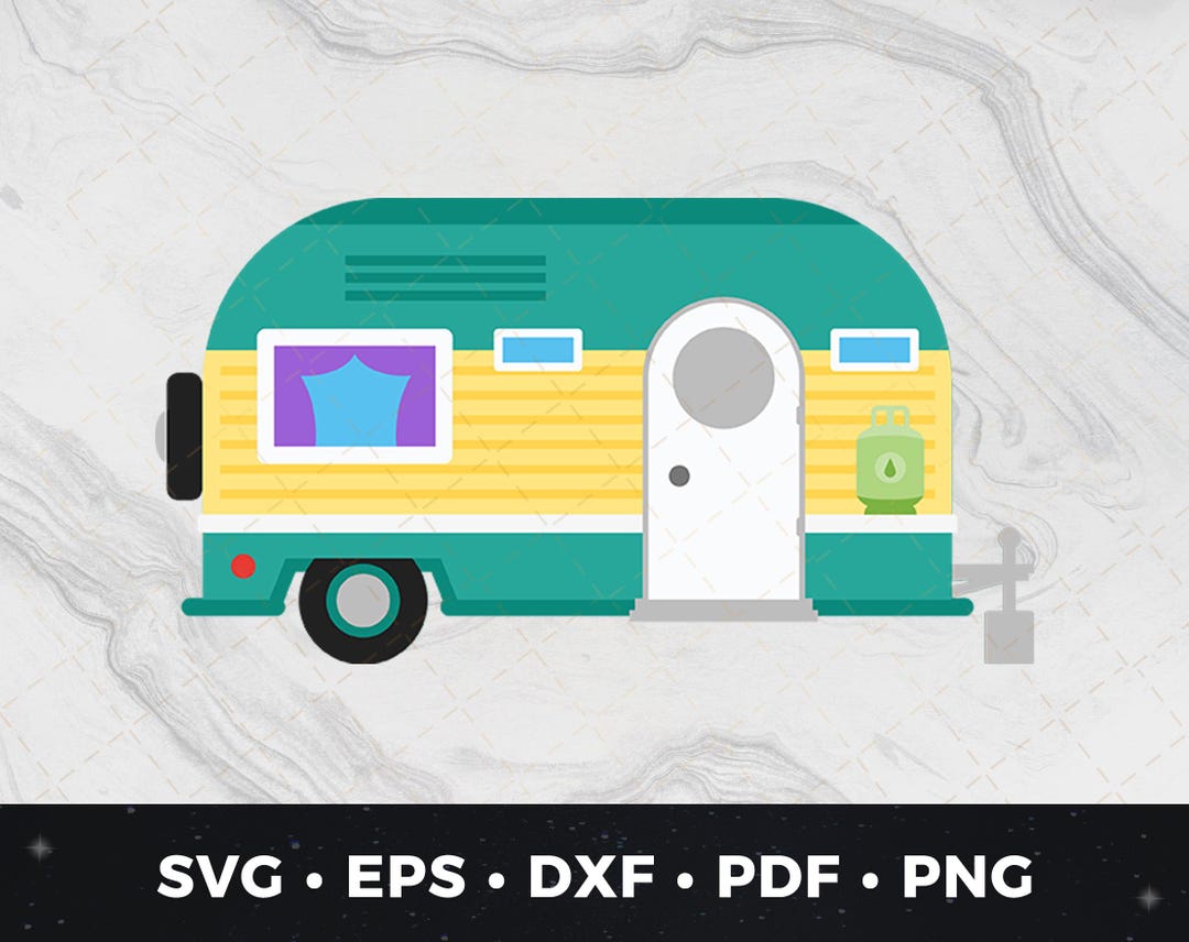 Camper Svg Png Pdf Dxf Eps, Vintage RV Clipart, Camping Cut File, DIY ...