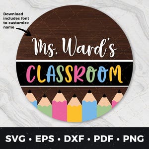 Teacher Classroom Sign Svg, Classroom Door Sign Svg, DIY Teacher Sign ...