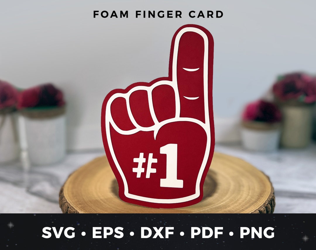 Foam Finger Card Svg, Number One Fan Card Svg, Sports Card Svg, Coach ...