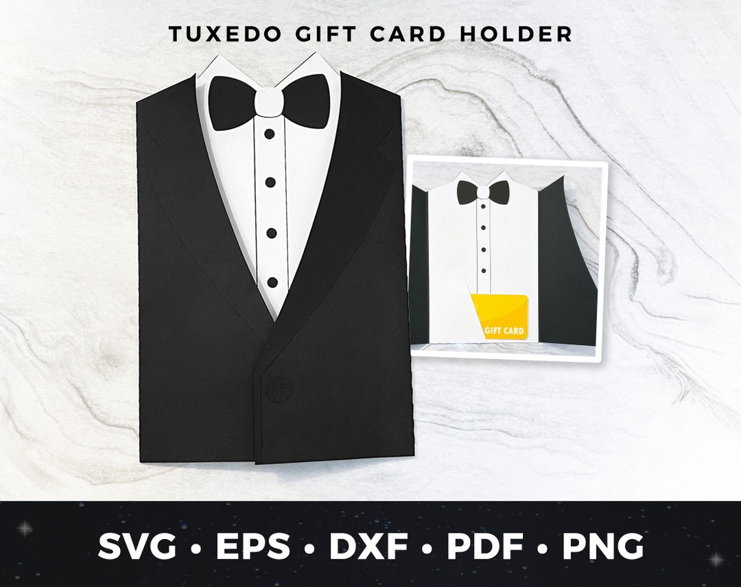 Tuxedo Gift Card Holder Svg, Tuxedo Card Template, Formal Card Cut File ...