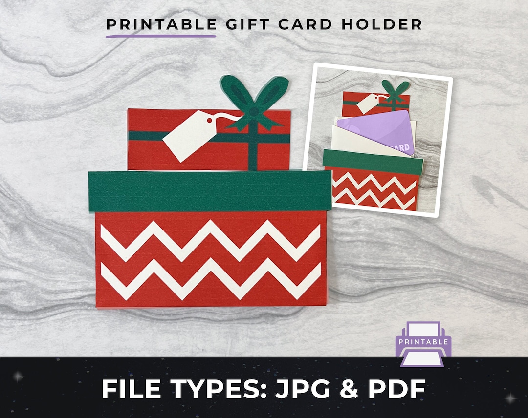 Printable Christmas Gift Card Holder, Printable Christmas Gift ...