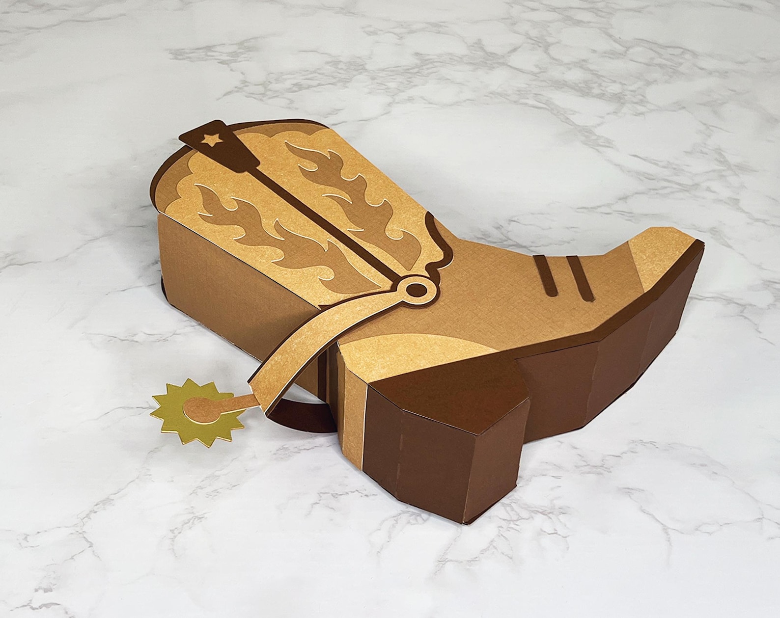 3D Cowboy Boot SVG, Paper Cowgirl Boot, Cricut Cowboy Boot Decor ...