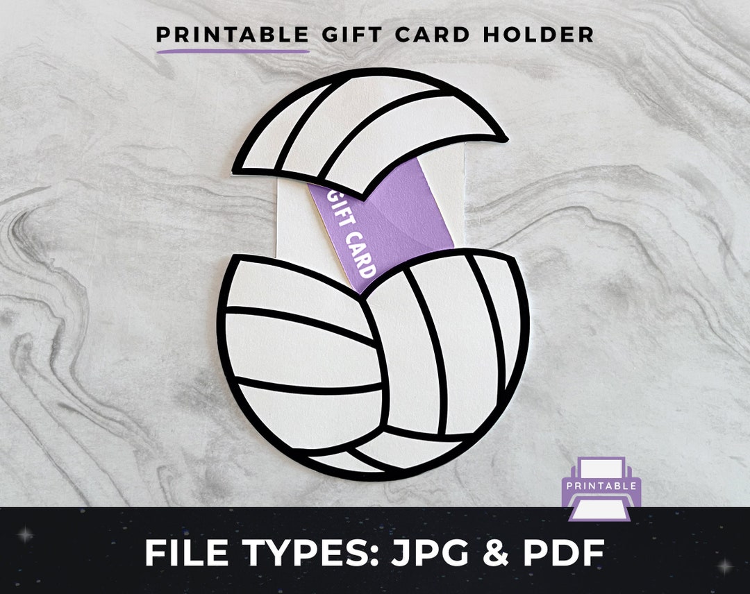 Printable Volleyball Gift Card Holder, Printable Volleyball Coach Gift ...
