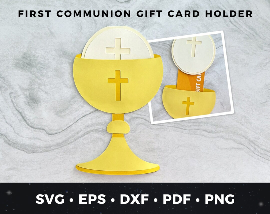 First Communion Gift Card Holder, First Communion Card Svg, First ...