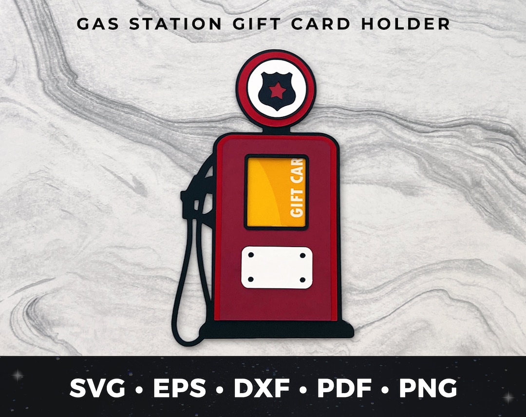 Retro Gas Station Gift Card Holder Svg, Vintage Gas Station Gift Card ...