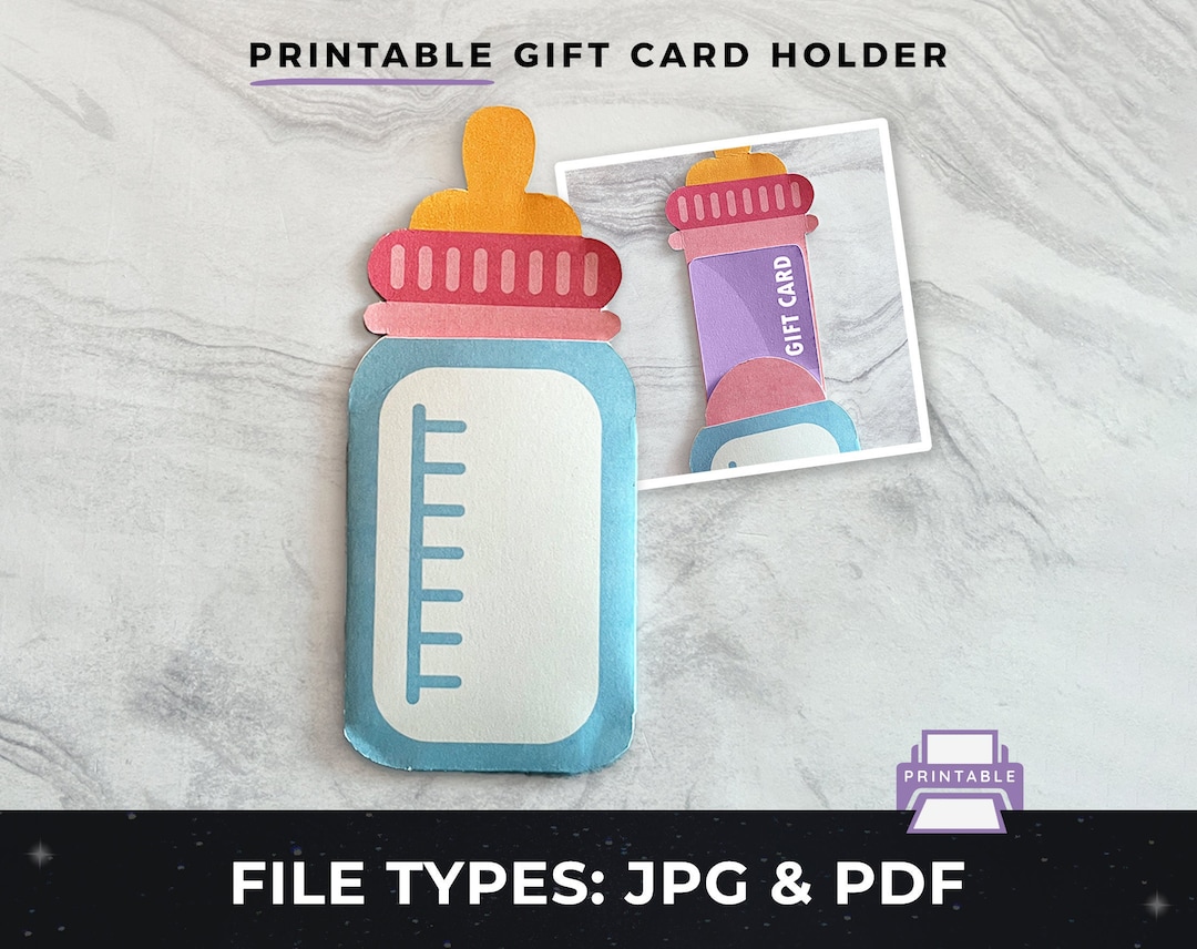 Printable Baby Shower Gift Card Holder, Printable Baby Shower Prize ...