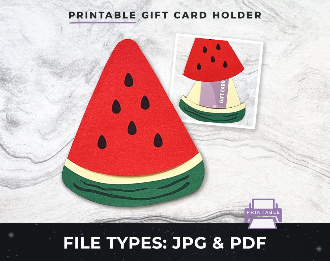 Printable Watermelon Gift Card Holder Pdf, DIY Watermelon Money Holder ...