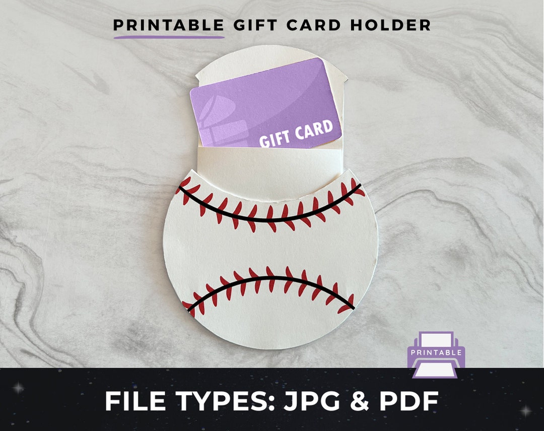Printable Baseball Gift Card Holder, Printable Baseball Coach Gift ...