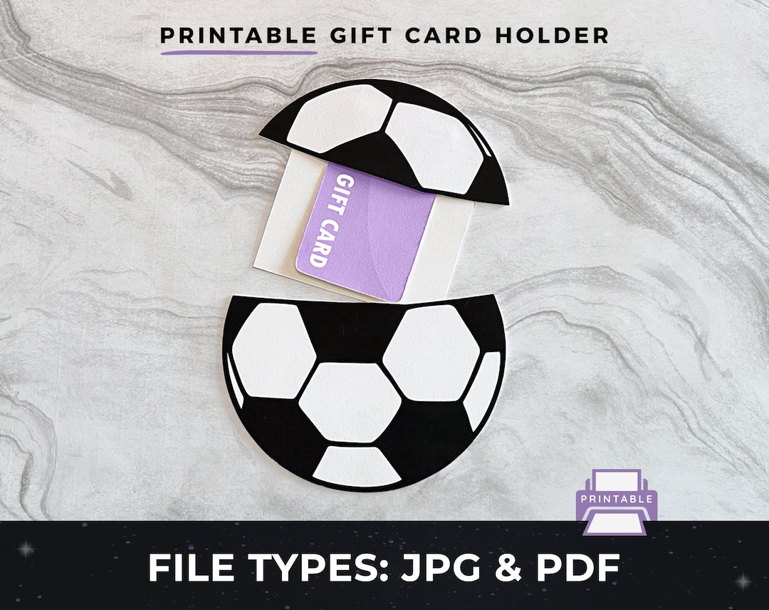 Printable Soccer Gift Card Holder, Printable Soccer Coach Gift, Sports ...