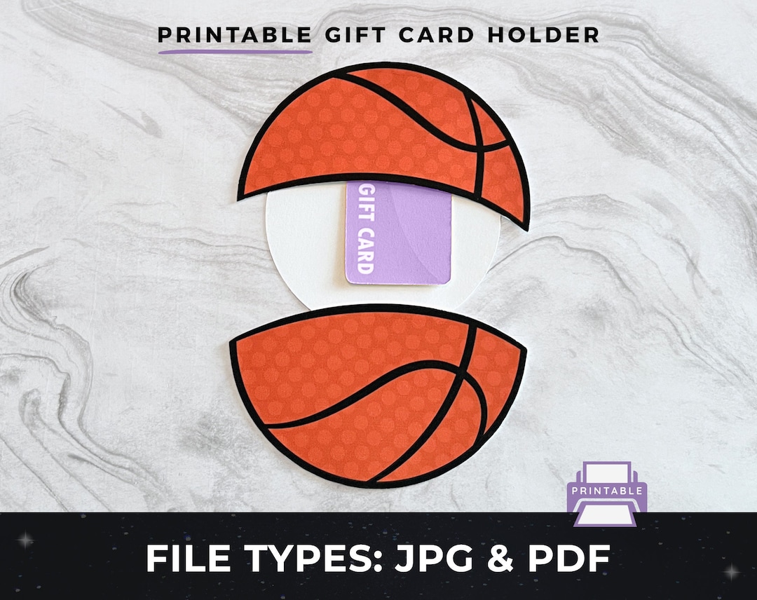 Printable Basketball Gift Card Holder, Printable Basketball Coach Gift ...