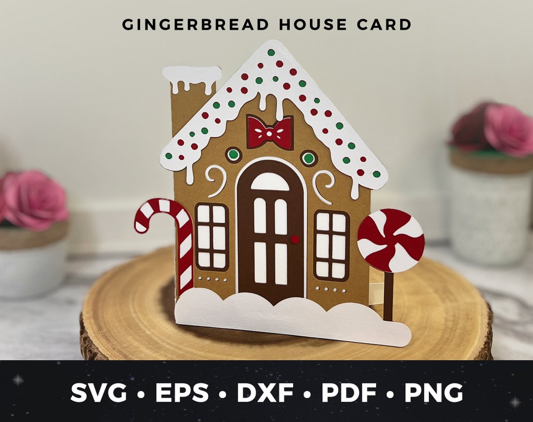 Gingerbread House Card Svg, Gingerbread House Cut File Svg, Christmas ...