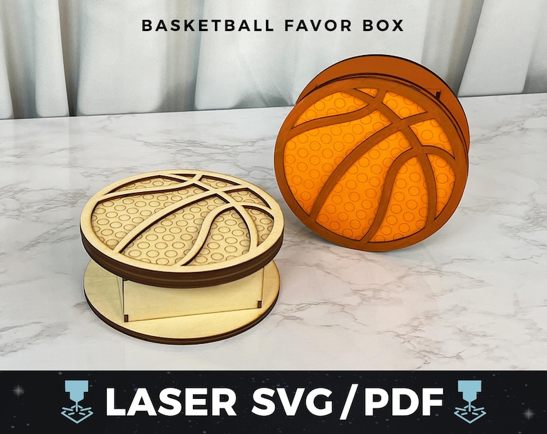 Basketball Gift Box Laser Cut File, Basketball Treat Box SVG, Sports ...