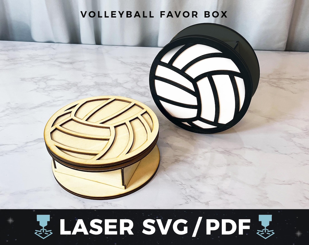 Volleyball Gift Box Laser Cut File, Volleyball Treat Box SVG, Sports ...