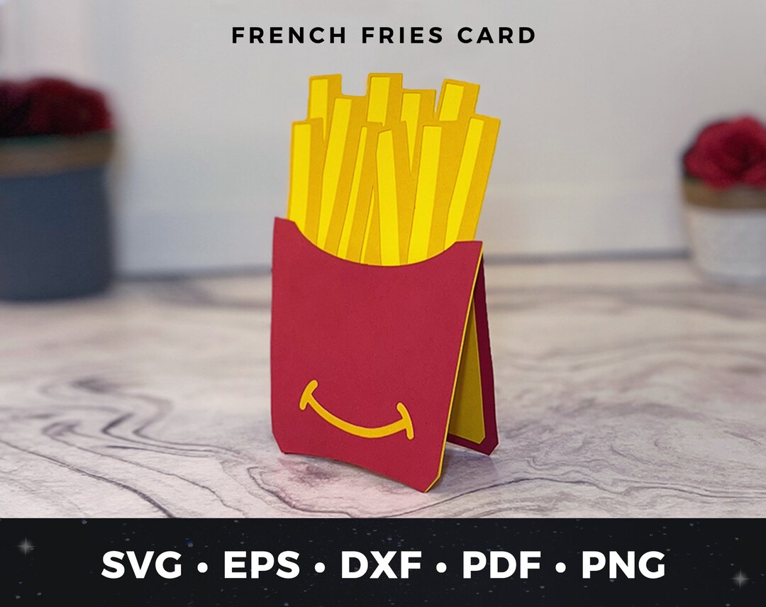 French Fries Card SVG Cut File, French Fries Greeting Card Svg, Fast ...
