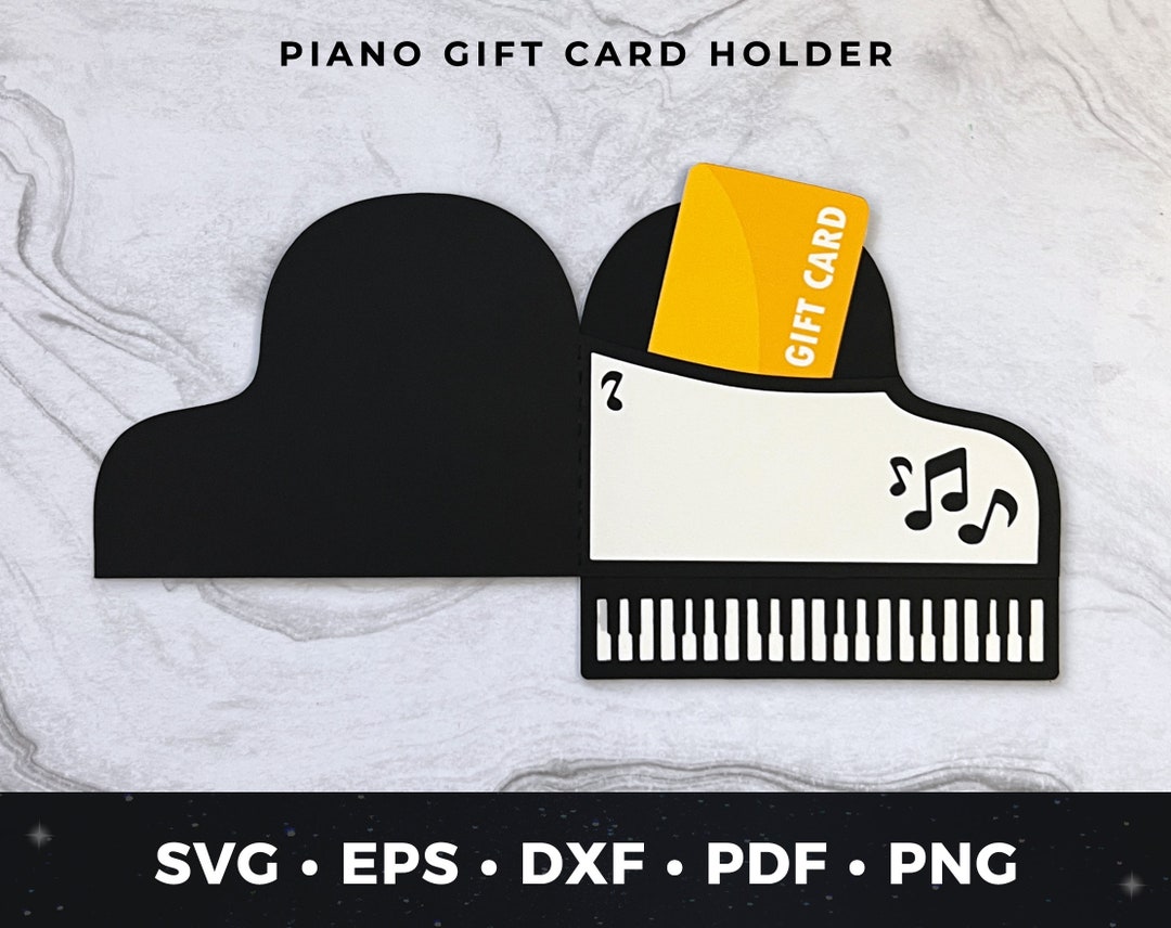 Piano Gift Card Holder Svg, DIY Piano Card, Piano Png, Piano Cut File ...