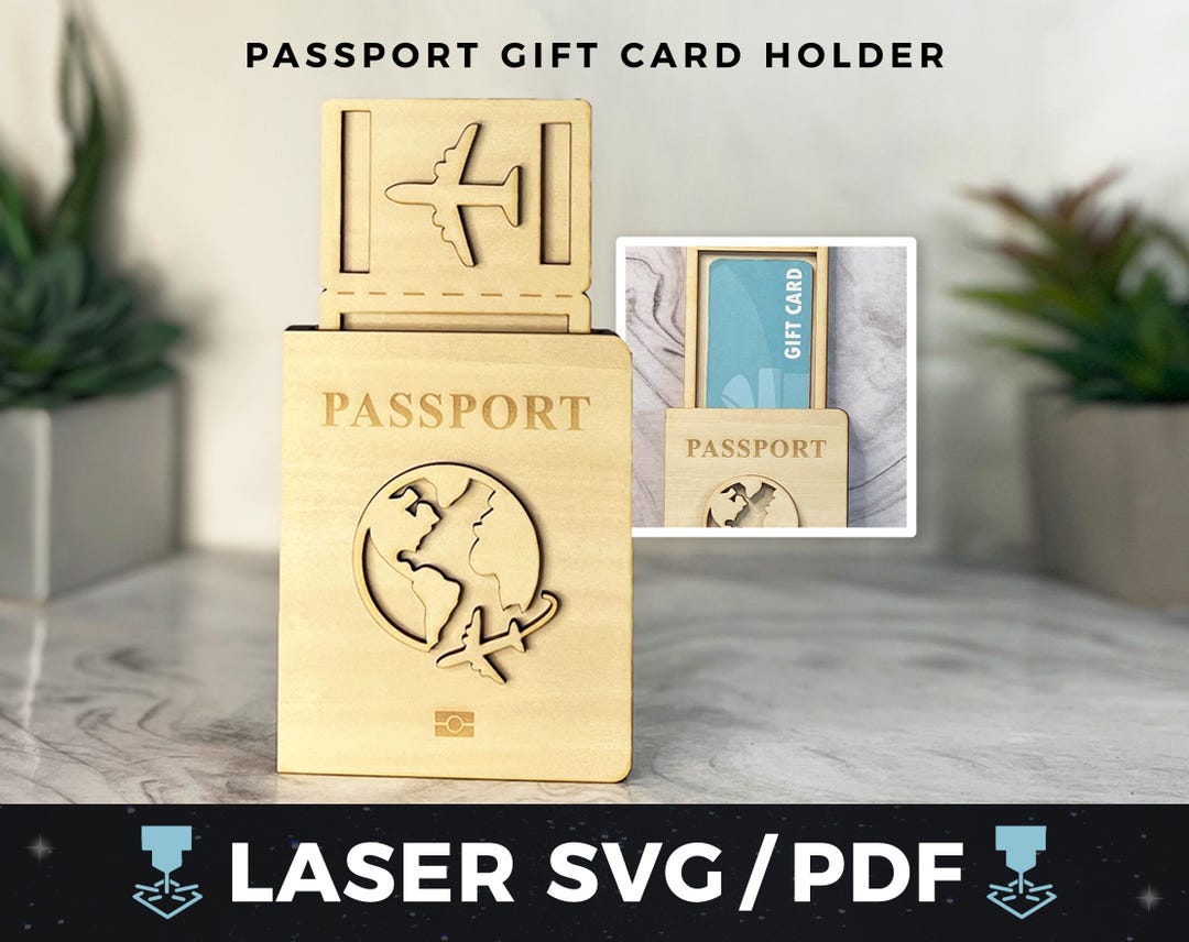 Passport Gift Card Holder Laser SVG, Travel Gift Card PDF, Adventure ...