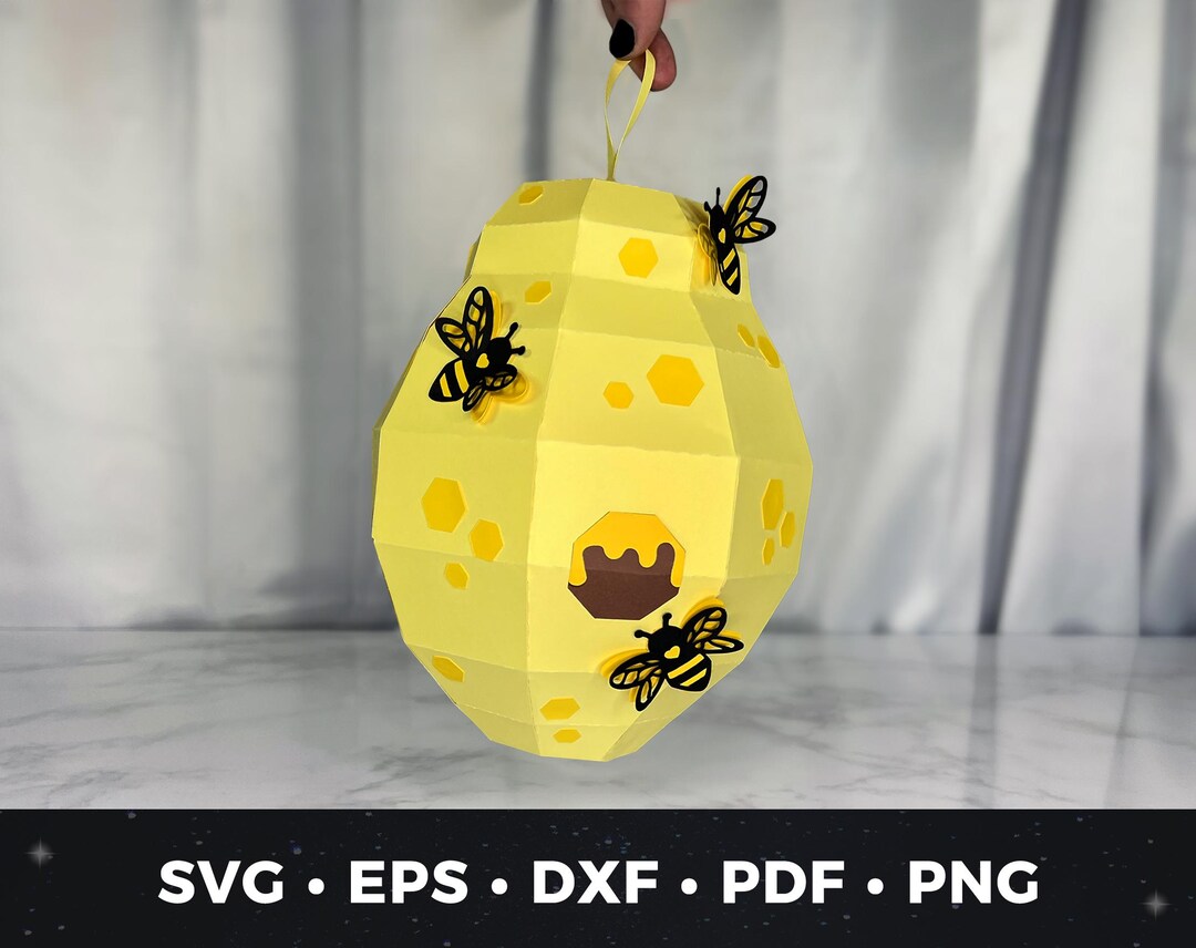 Beehive SVG, 3D Paper Beehive Decor Template, DIY Honey Bee Party ...