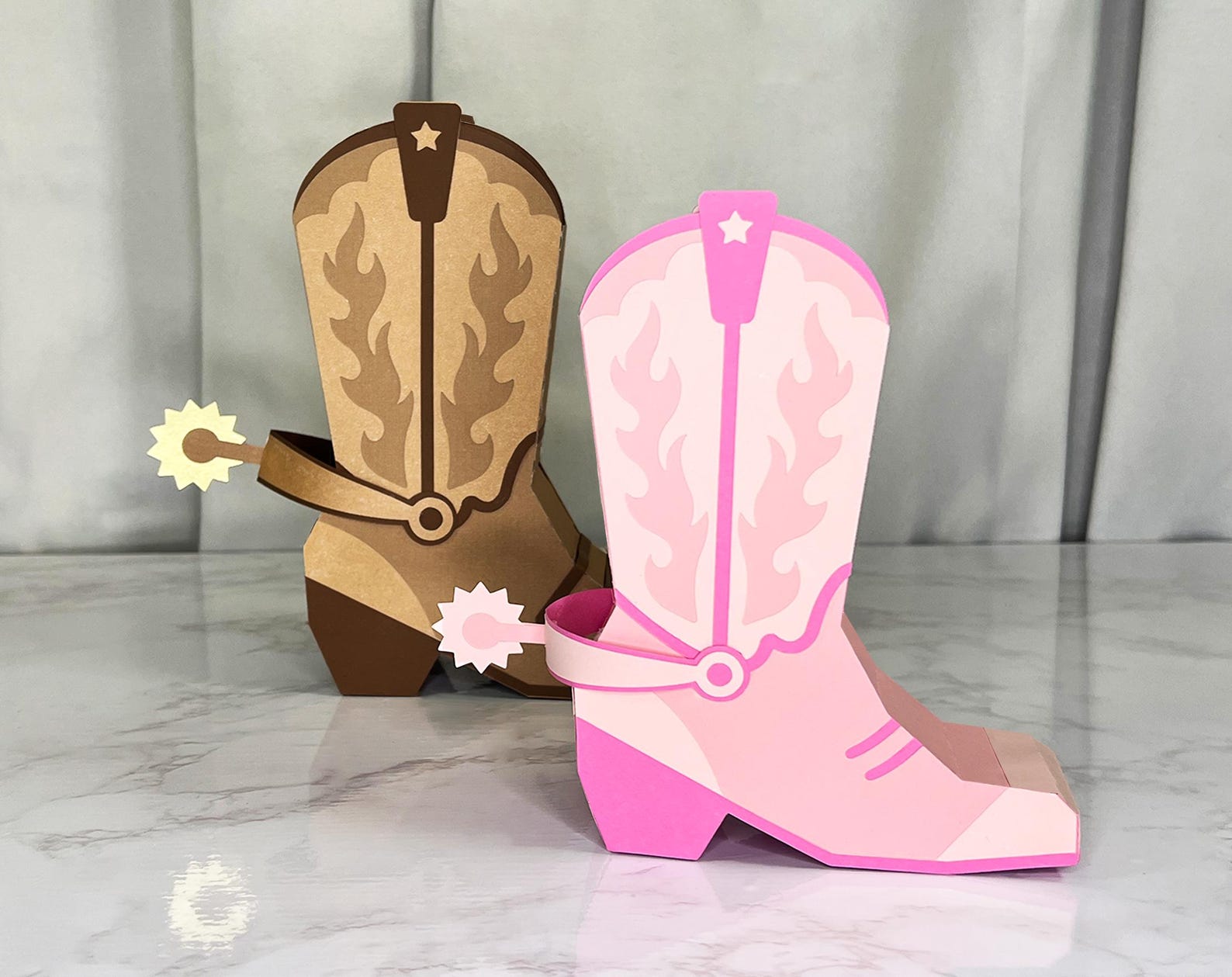 3D Cowboy Boot SVG, Paper Cowgirl Boot, Cricut Cowboy Boot Decor ...