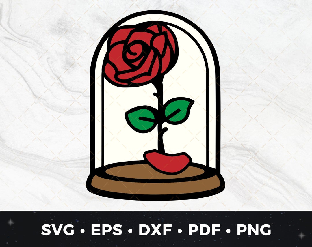 Beauty and the Beast Inspired Svg Download, Eternal Rose Decal, Belle ...