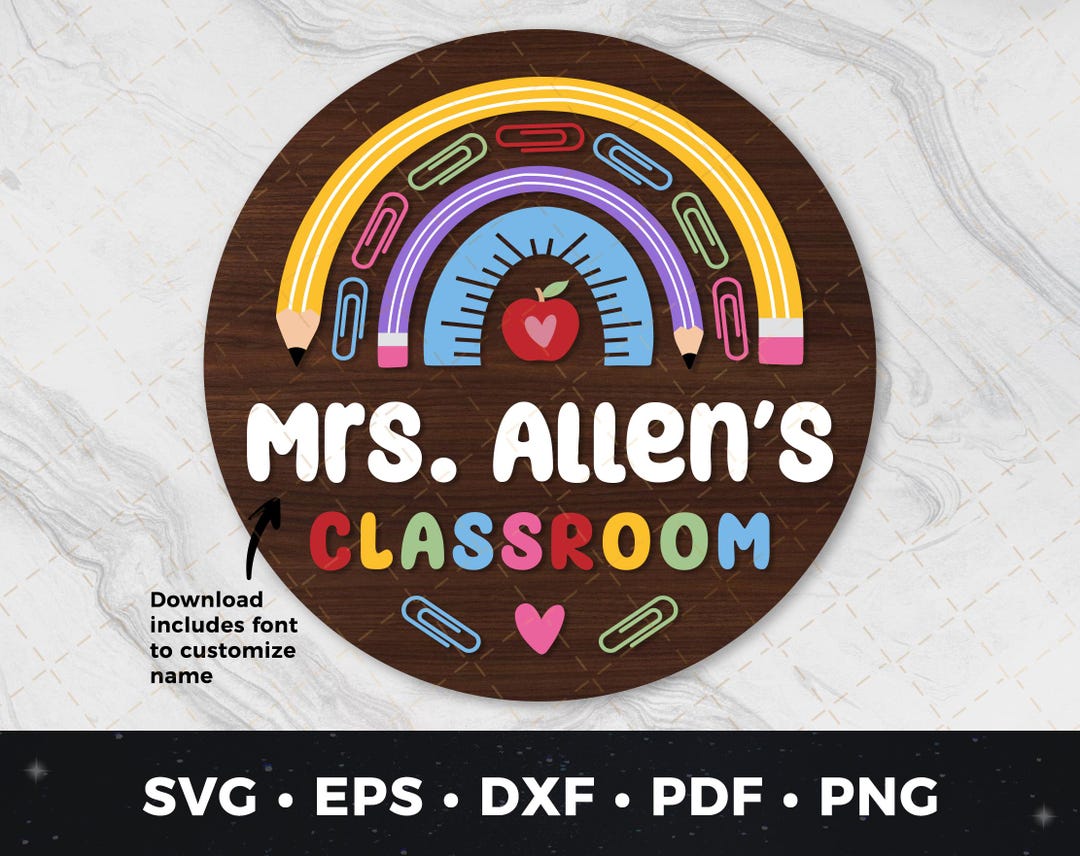 Teacher Classroom Sign Svg, Classroom Door Sign Svg, DIY Teacher Sign ...