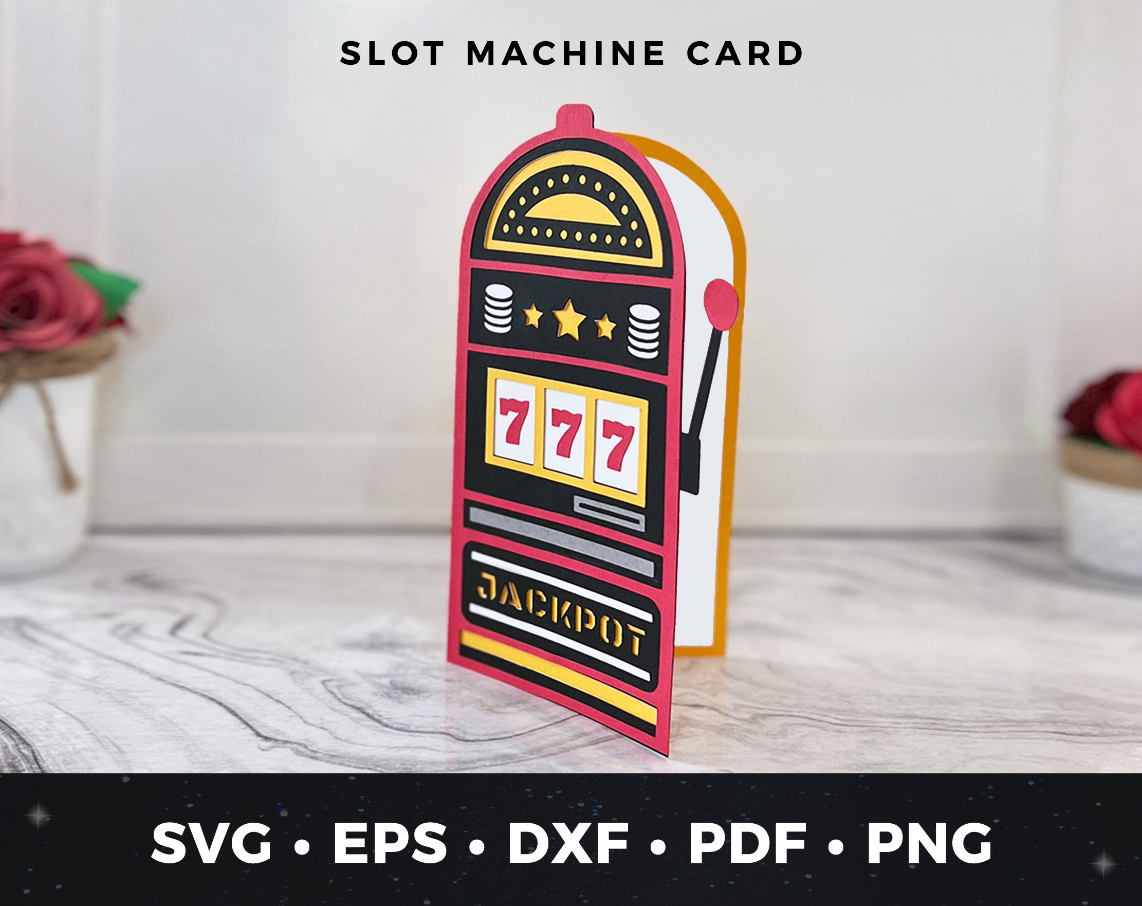 Slot Machine Birthday Card Svg, Slot Machine Card, Vegas Birthday Card ...