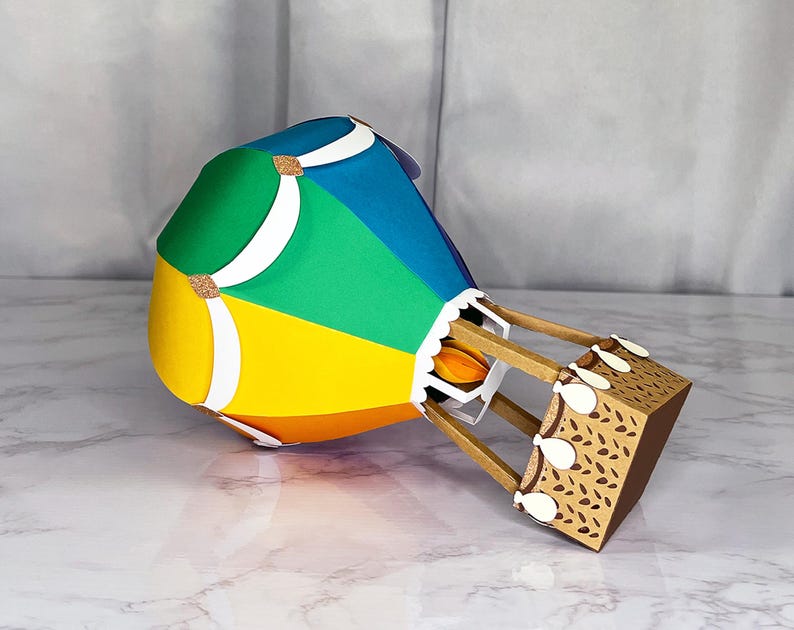 Hot Air Balloon SVG, 3D Paper Hot Air Balloon Decoration, Balloon ...