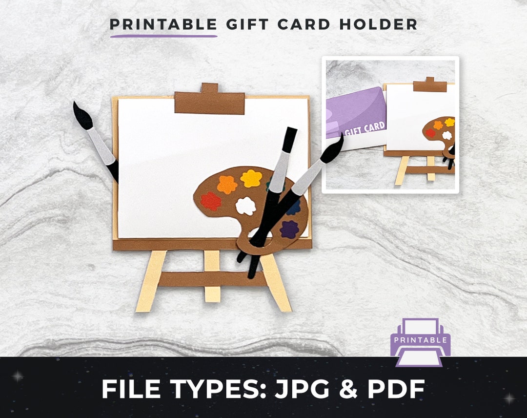 Printable Artist Gift Card Holder Pdf, Art Easel Gift, Artist Gift, DIY ...