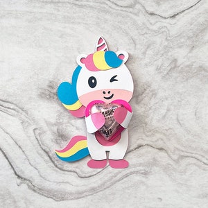 Cute Unicorn Candy Holder Svg, DIY Cute Unicorn Candy Hugger Svg ...