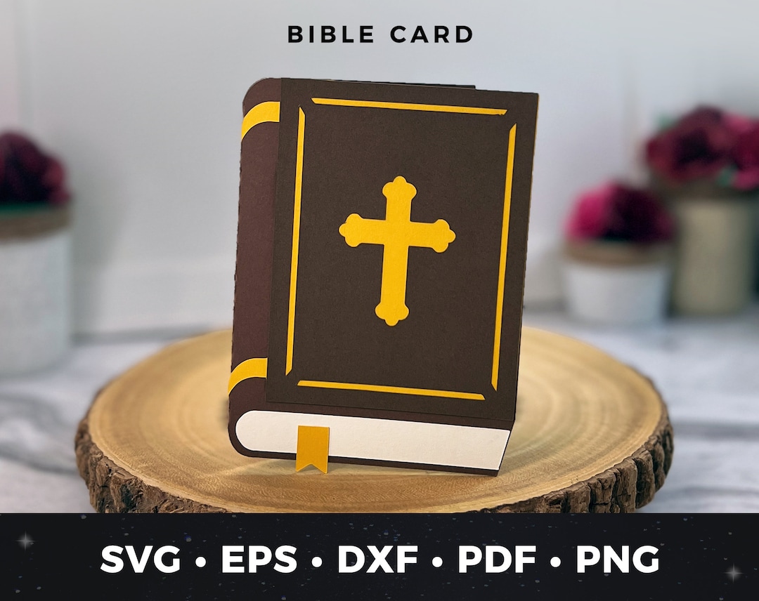 Bible Card Svg, Bible Cut File Svg, Confirmation Card Svg, Bible Cut ...