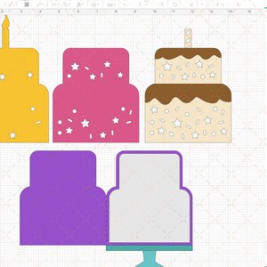 DIY Birthday Cake Card SVG, Cake Birthday Card Cut File, Birthday Card ...