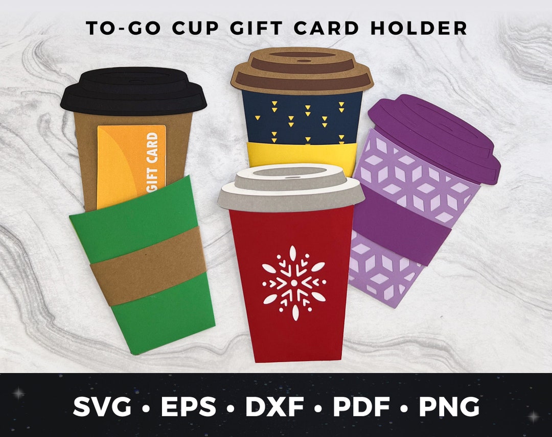 To Go Coffee Cup Gift Card Holder Svg, Coffee Giftcard Holder Svg, DIY ...