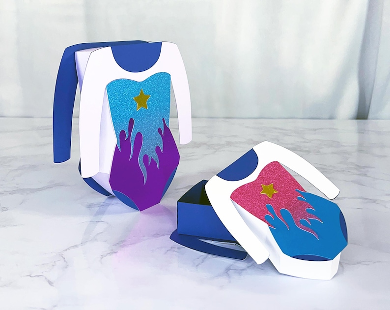 Gymnastics Favor Box Svg, Gymnast Leotard Gift Box Svg, Gymnastics Team ...