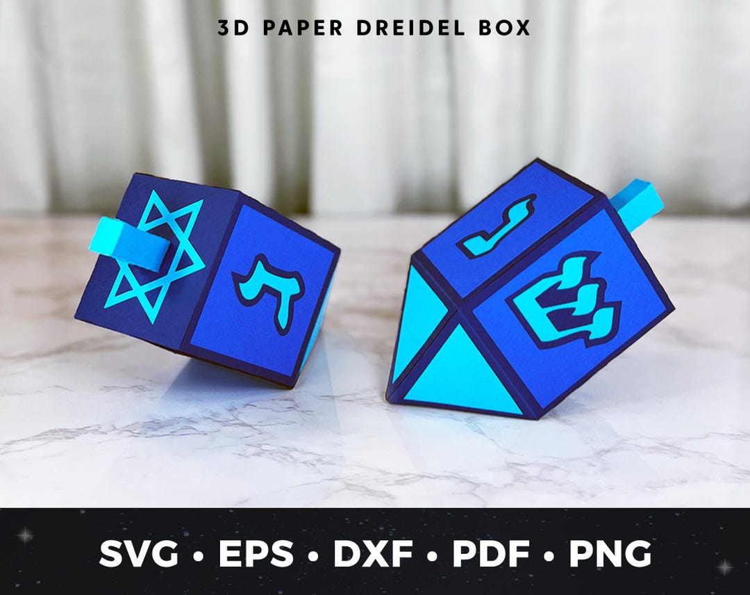 Dreidel Gift Box SVG, 3D Hanukkah Favor Box Template, DIY Dreidel Treat ...
