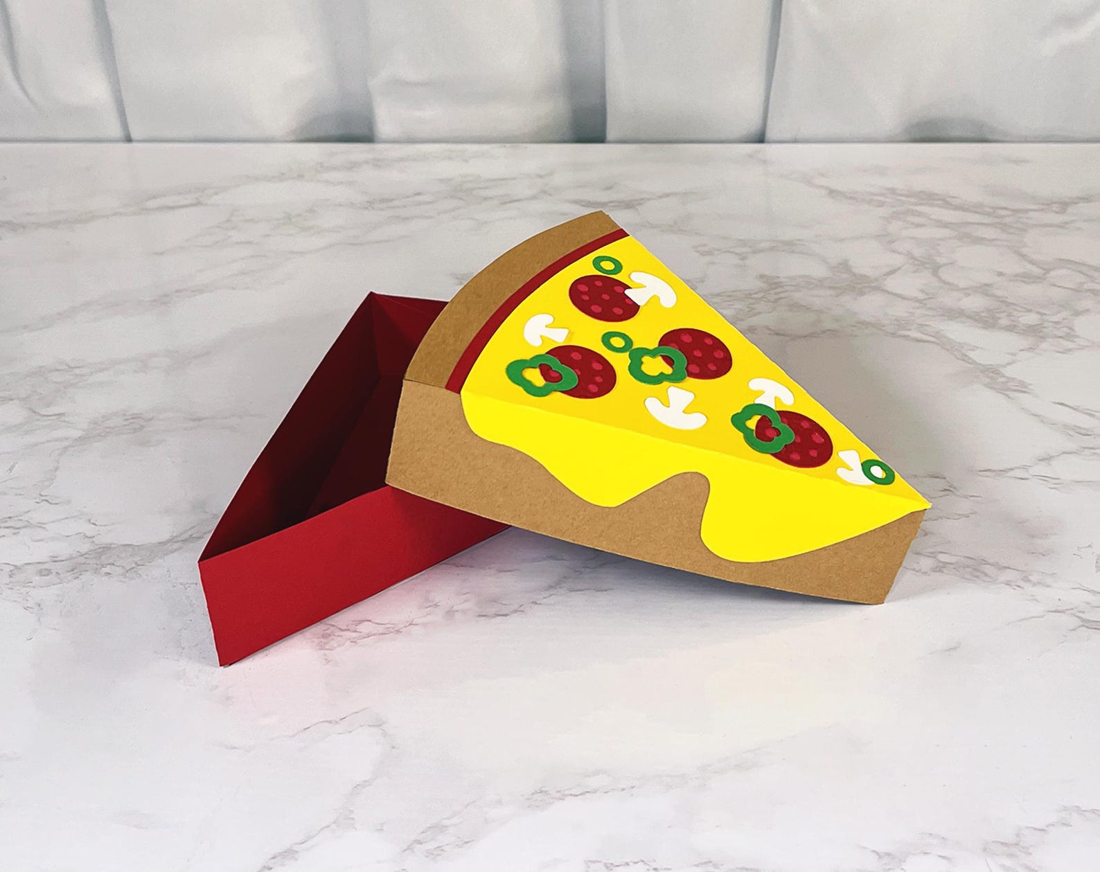 Pizza Favor Box SVG, Mini Pizza Box Template for Cricut, 3D Paper Pizza ...