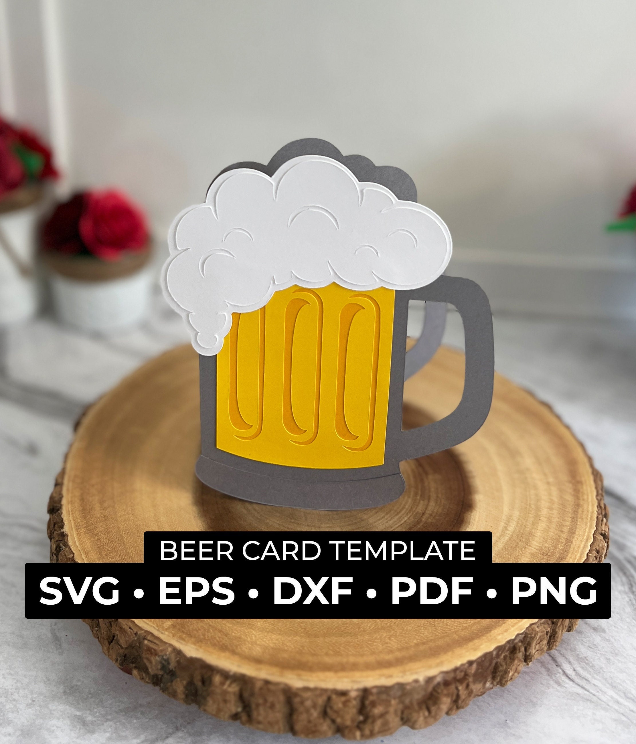 Beer Card Template Svg Beer Svg Beer Birthday Card Birthday - Etsy ...