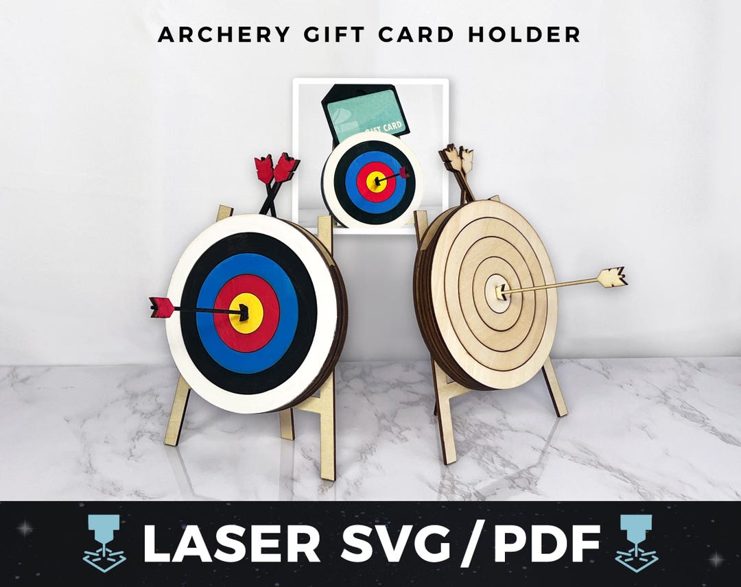 Archery Gift Card Holder Laser SVG, Wood Archery Gift, Money Holder ...