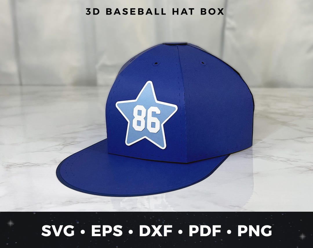 Baseball Cap Gift Box SVG, 3D Baseball Hat Box Pdf, DIY Coach Gift Box ...