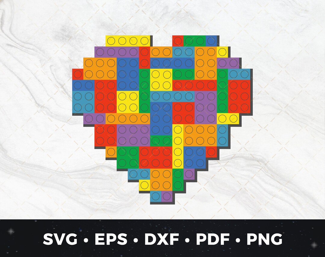 Building Brick's Heart Svg, Building Brick Dxf, Cute Brick Shirt ...