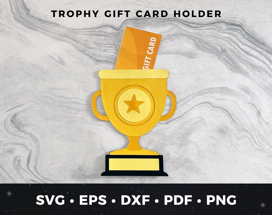 Trophy Gift Card Holder Svg, Trophy Gift Card Svg, Trophy Svg, Winner ...