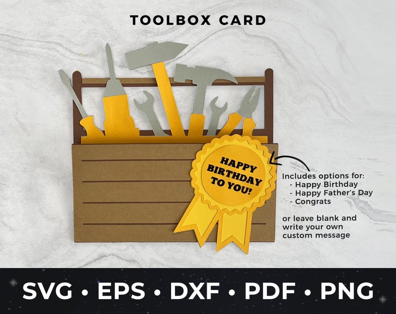 Tool Birthday Card Template Father's Day Tool Box Card - Etsy
